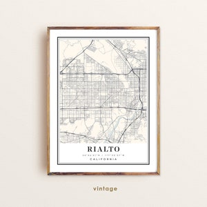 Rialto California Map Rialto CA Map Rialto City Map Rialto - Etsy
