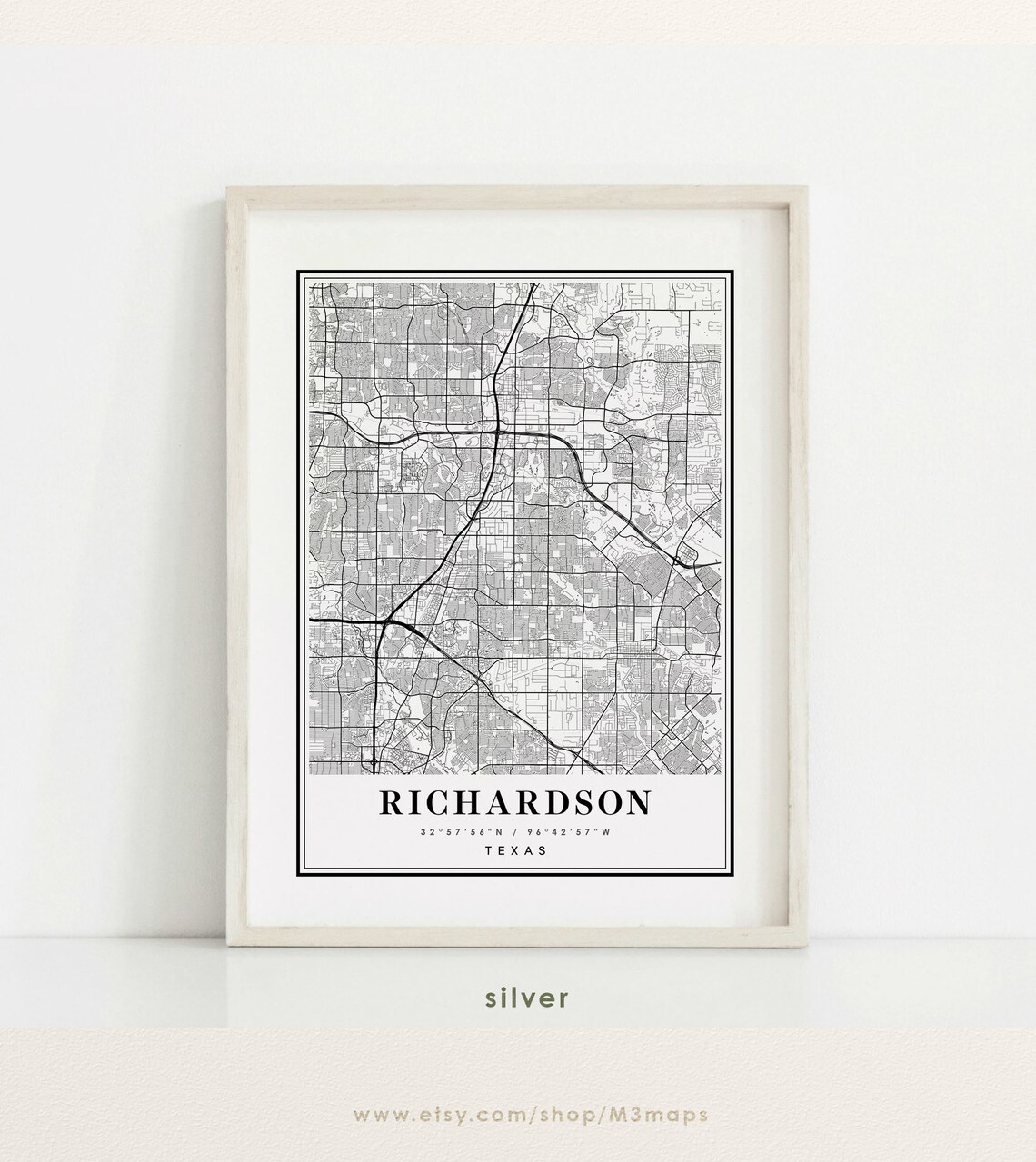 Richardson Texas Map Richardson TX Map Richardson City Map | Etsy