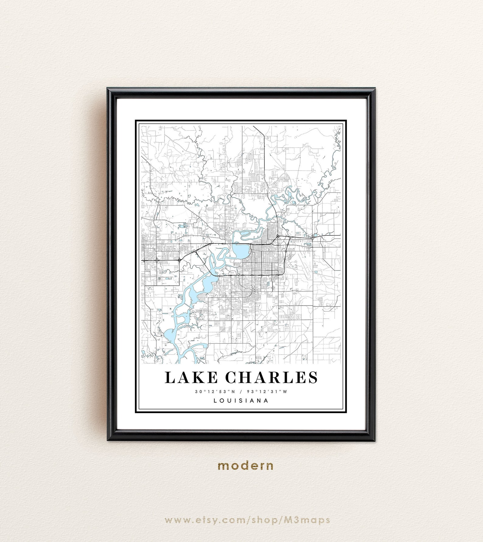Lake Charles Louisiana Map, Lake Charles LA Map, Lake Charles City Map ...