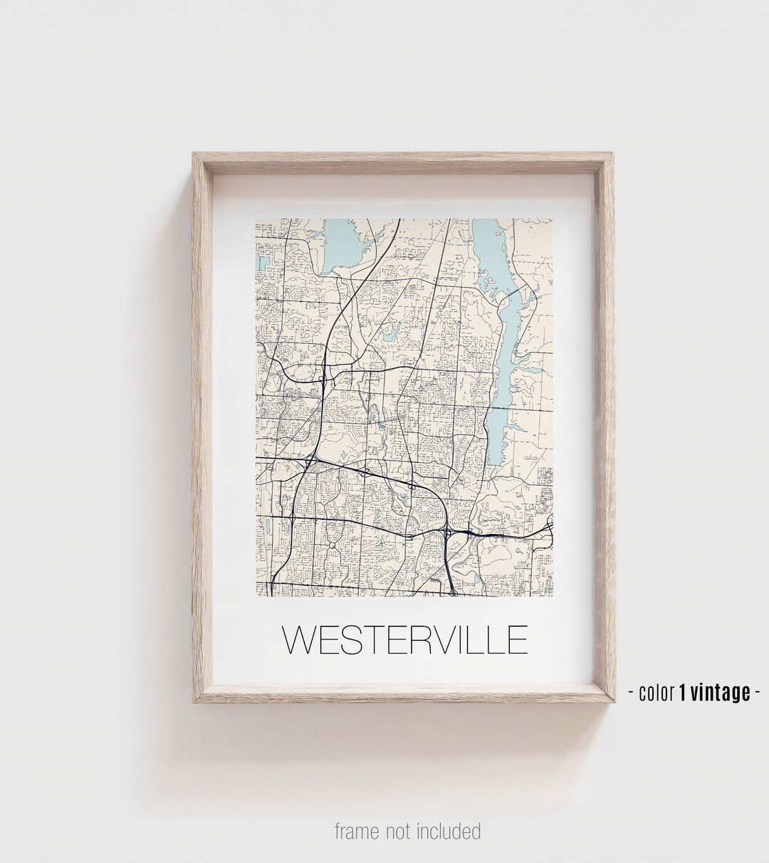 WESTERVILLE OH City Map Poster, Westerville Ohio Street Map Print ...