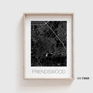 FRIENDSWOOD TX City Map Poster, Friendswood Texas Street Map Print ...