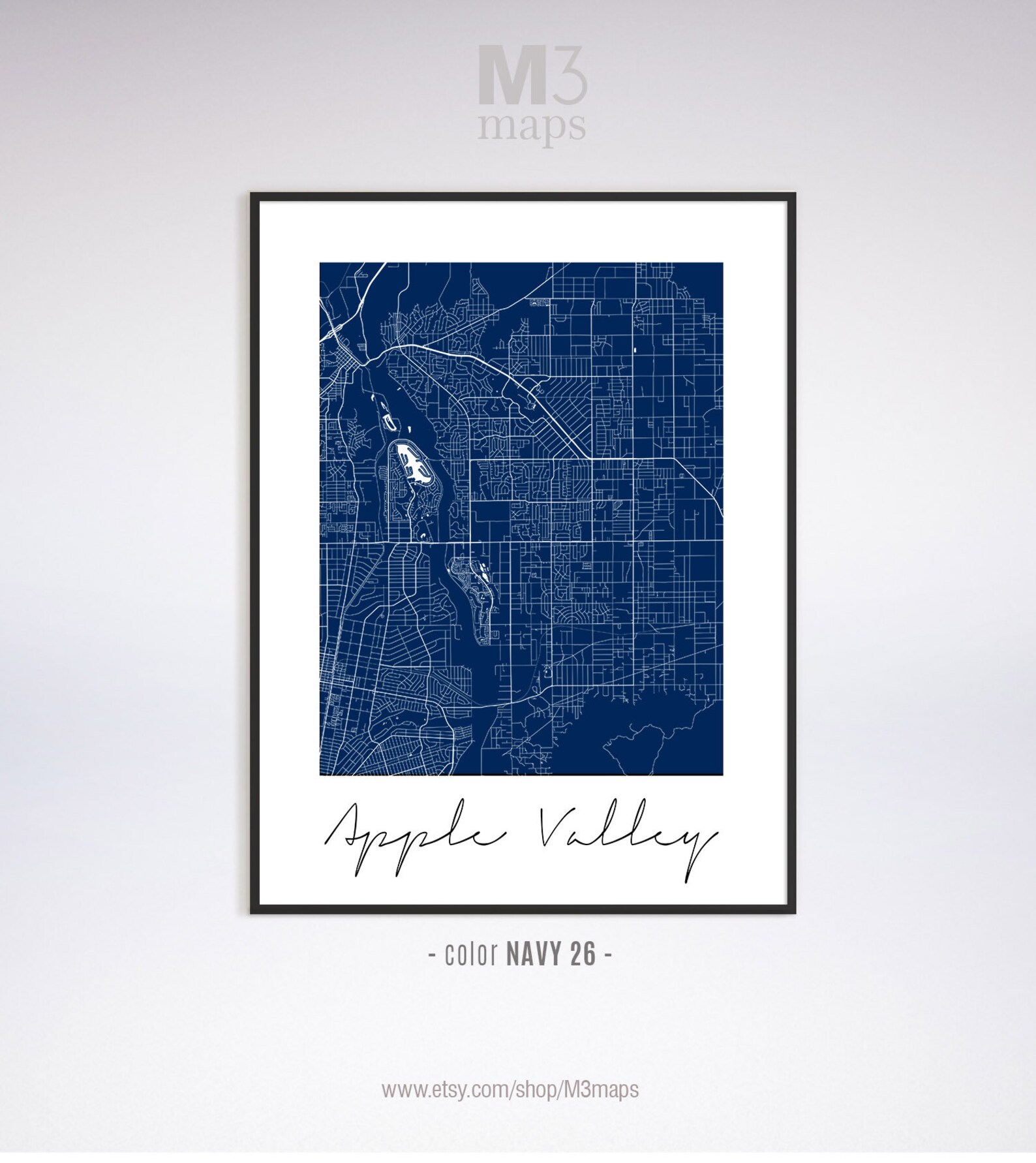 Apple Valley Minimalist Apple Valley Map Apple Valley Map - Etsy
