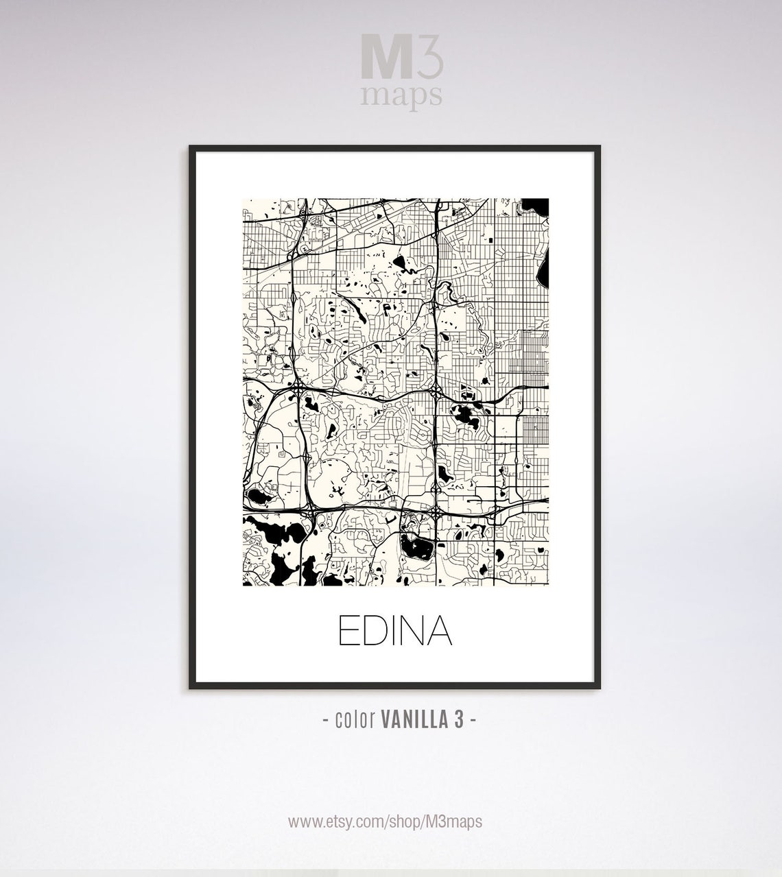 Edina Minnesota Edina MN Map Edina Map Edina Print Edina | Etsy