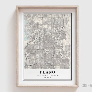 Plano TX Map Print Plano Texas City Poster Personalized Modern and ...