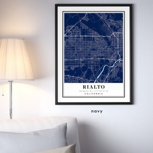 Rialto California Map Rialto CA Map Rialto City Map Rialto - Etsy