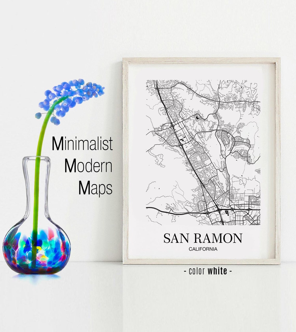 San Ramon San Ramon CA Map San Ramon Modern Art Print San | Etsy