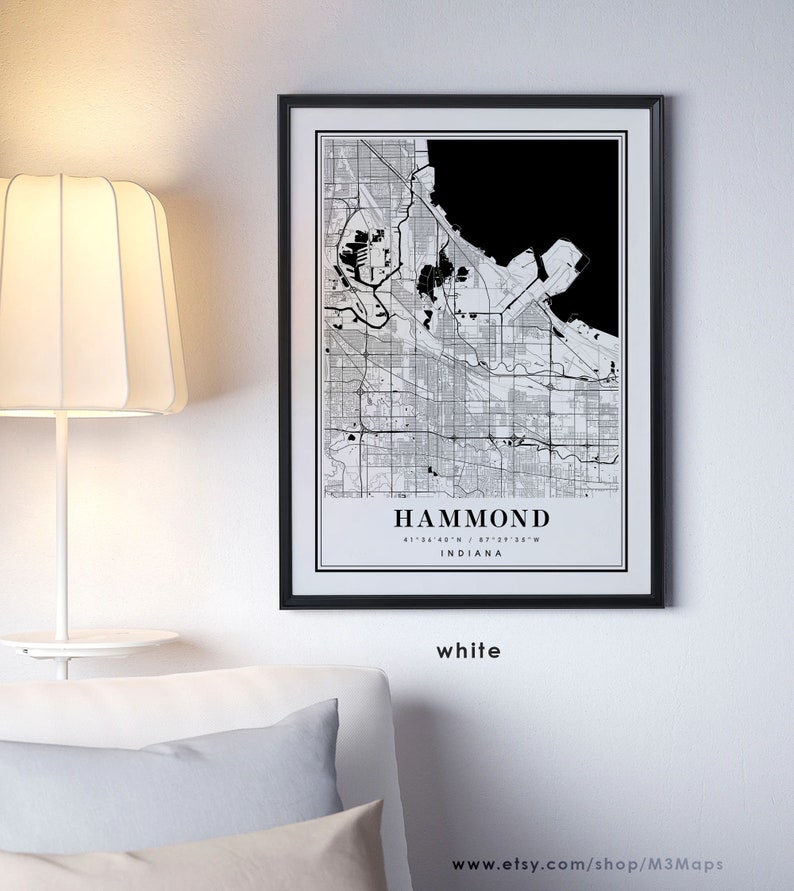 Hammond Indiana Map Hammond IN Map Hammond City Map Hammond | Etsy