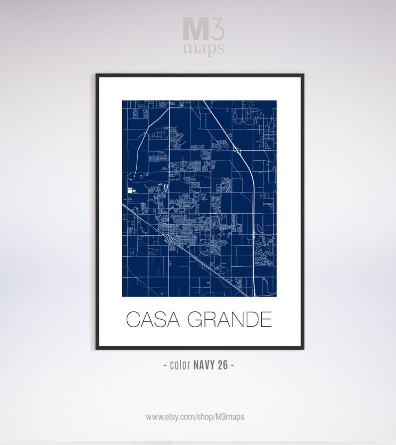 Casa Grande Arizona Casa Grande AZ Map Casa Grande Map Casa - Etsy