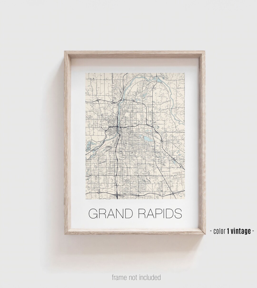 GRAND RAPIDS MI City Map Poster, Grand Rapids Michigan Street Map Print ...