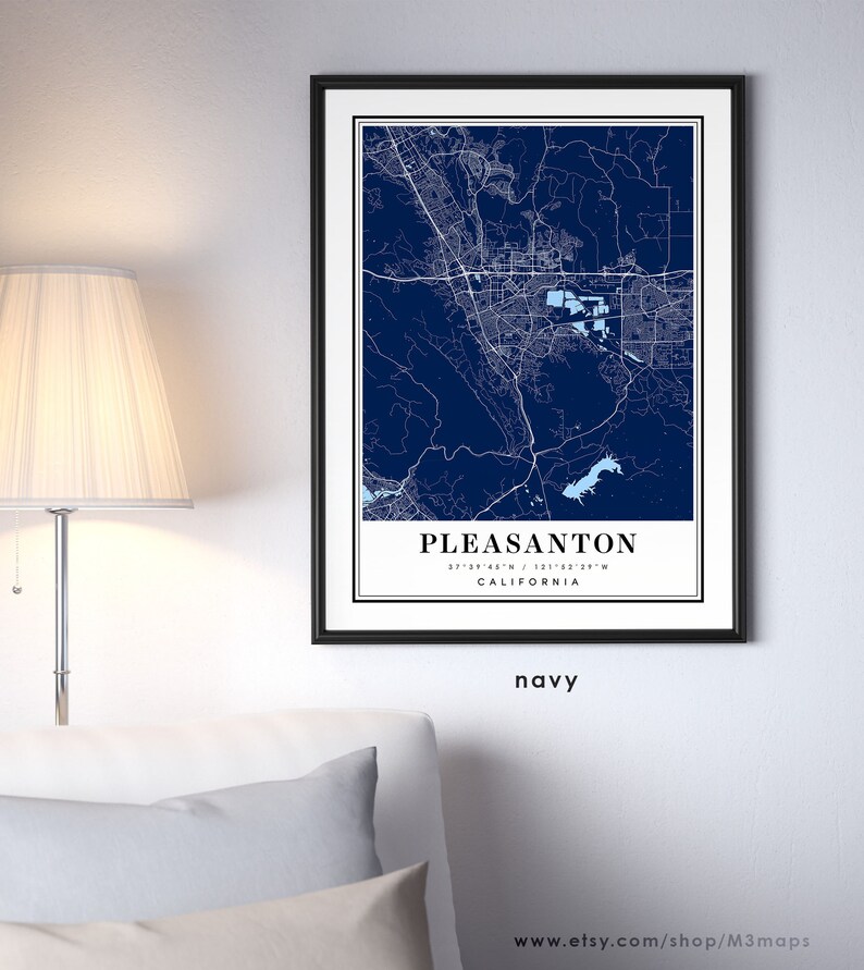 Pleasanton California Map Pleasanton CA Map Pleasanton City - Etsy