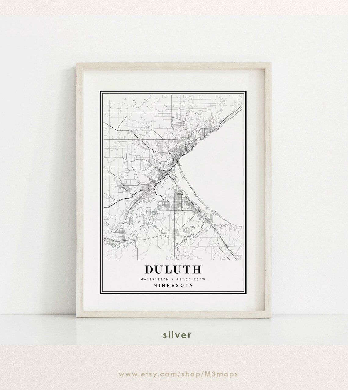 Duluth Minnesota Map Duluth MN Map Duluth City Map Duluth | Etsy