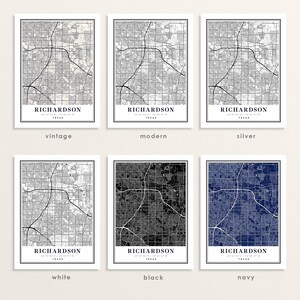 Richardson Texas map Richardson TX map Richardson city map | Etsy
