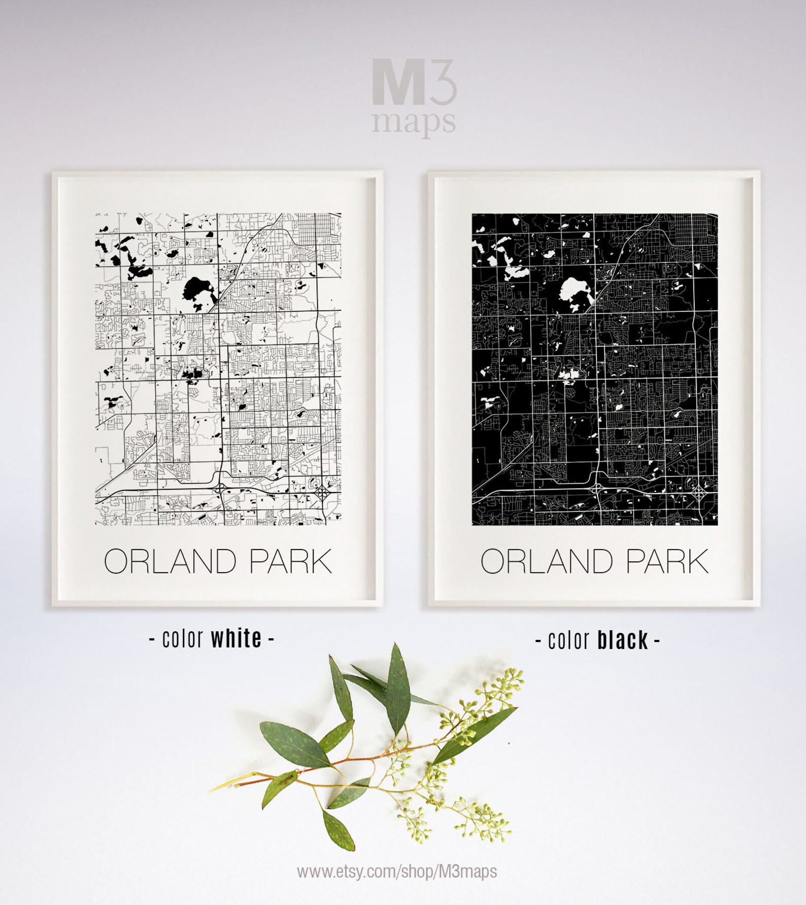 Orland Park Illinois Orland Park IL Map Orland Park Map | Etsy