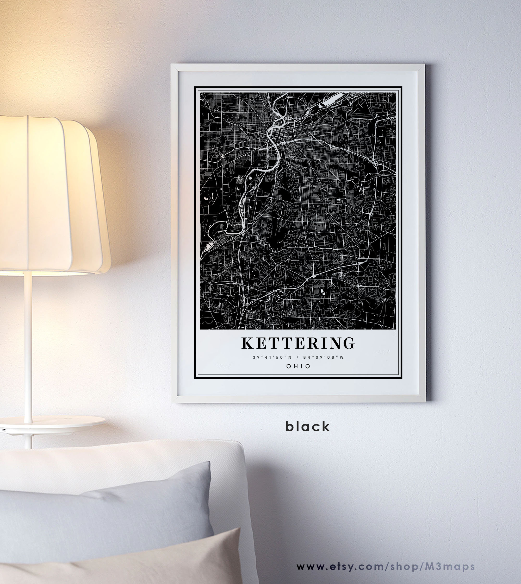 Kettering Ohio Map Kettering OH Map Kettering City Map - Etsy
