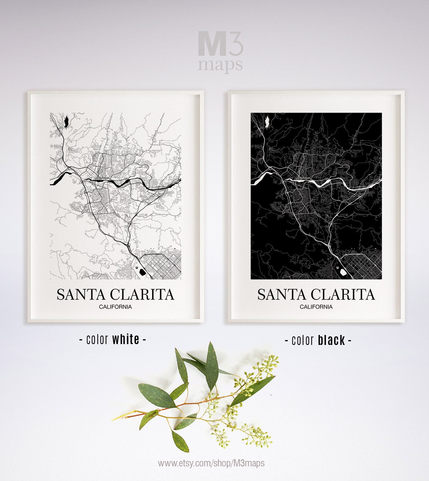 Santa Clarita Santa Clarita CA Map Santa Clarita Modern Art - Etsy