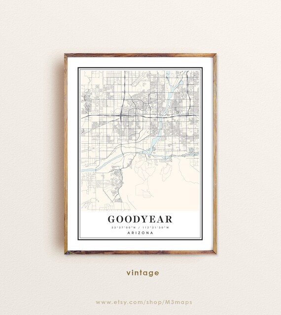 Goodyear Arizona Map Goodyear AZ Map Goodyear City Map | Etsy