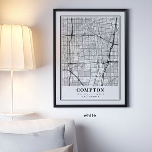 Compton California Map, Compton CA Map, Compton City Map, Compton Print ...