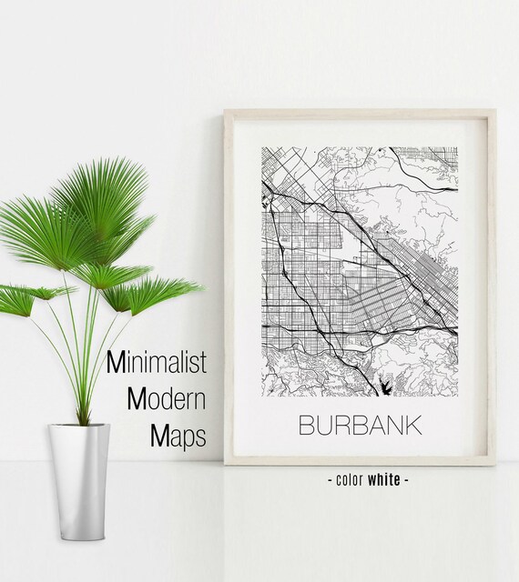 Burbank California Burbank CA map Burbank map Burbank | Etsy
