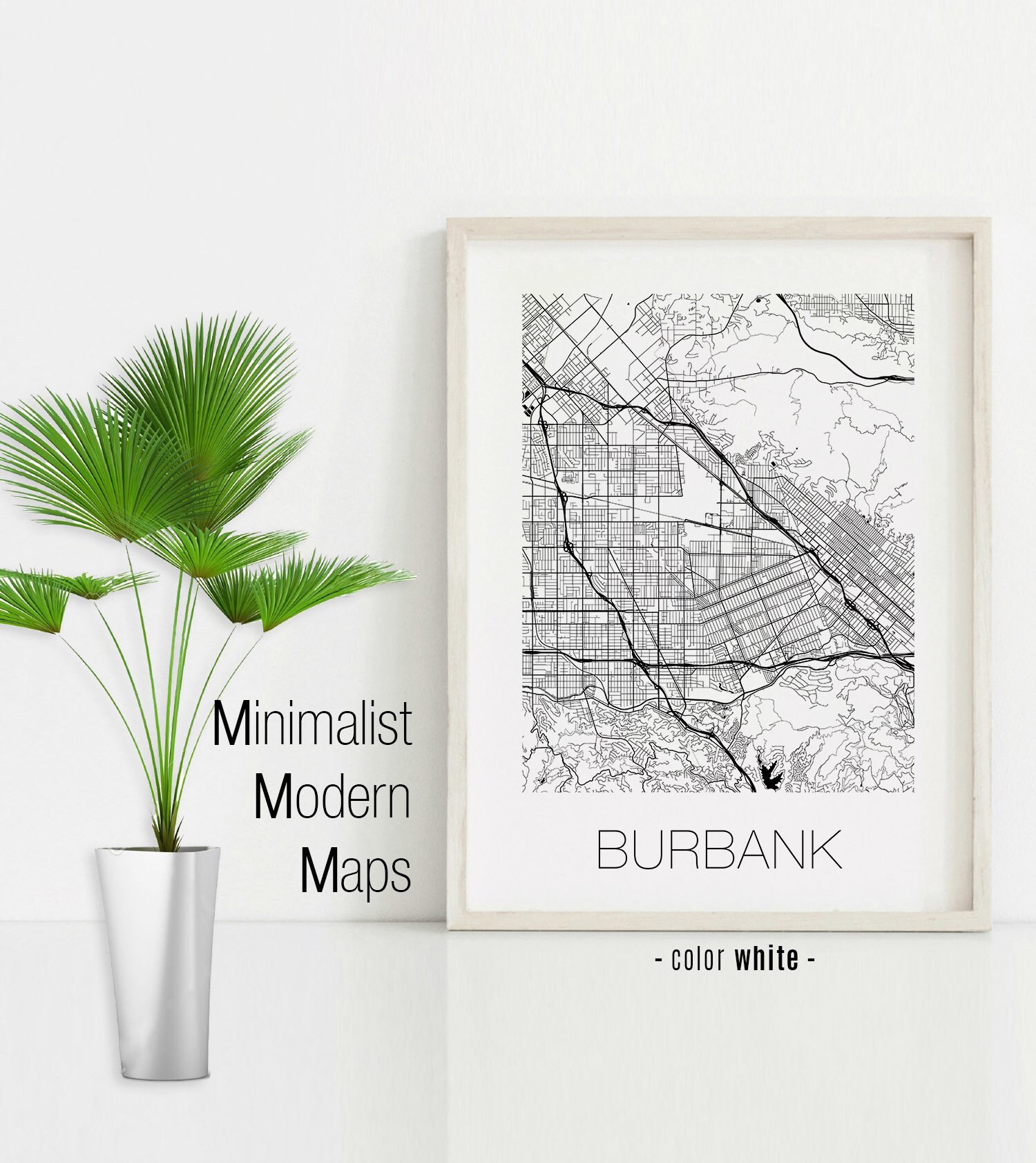 Burbank California Burbank CA Map Burbank Map Burbank - Etsy