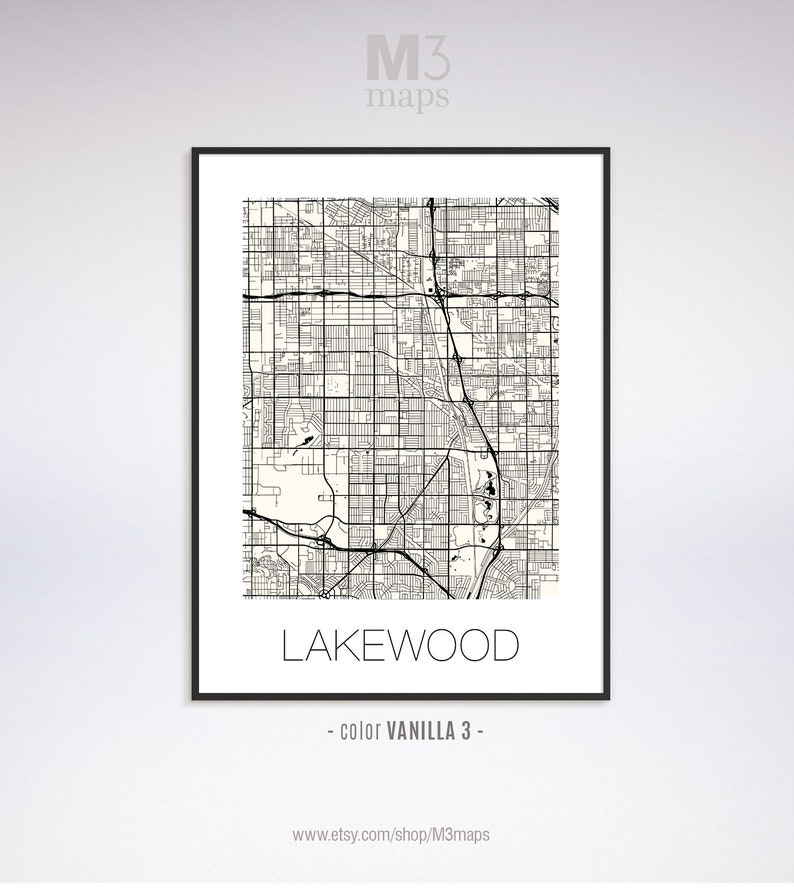 Lakewood California Lakewood CA map Lakewood map Lakewood | Etsy