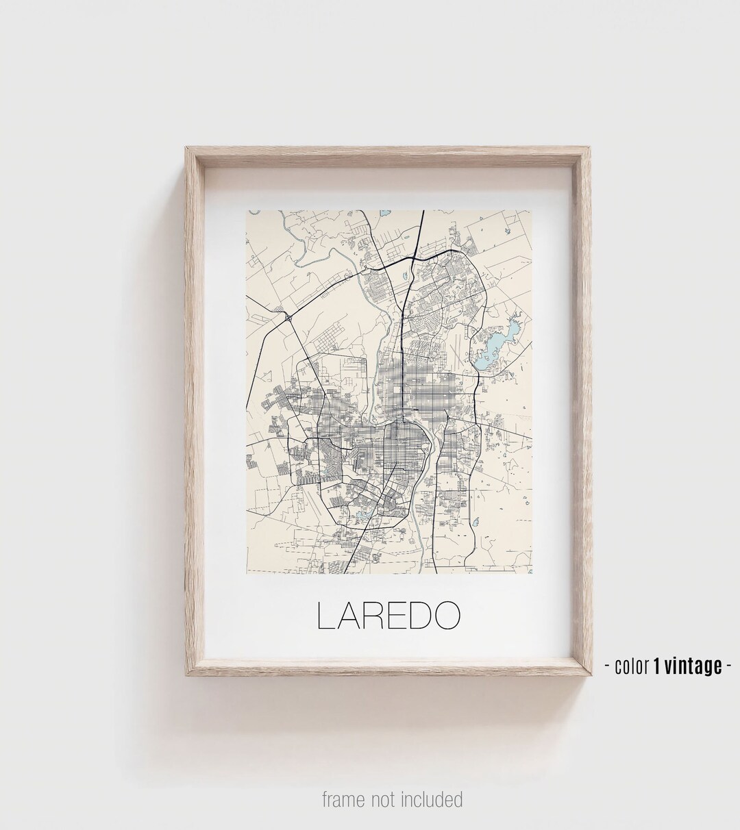 LAREDO TX City Map Poster, Laredo Texas Street Map Print Personalized ...