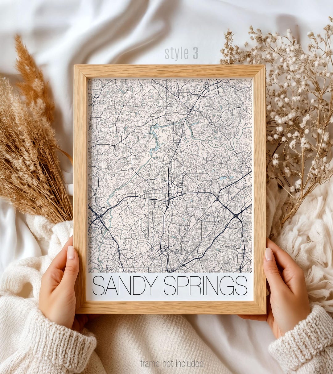 Sandy Springs Georgia Map Gift | Custom City Map Wall Art | Unique Home ...