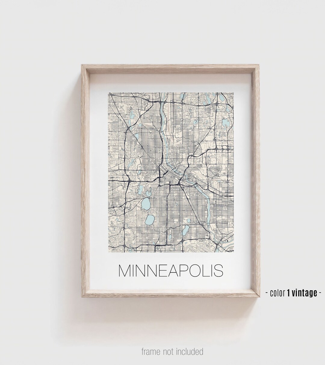 MINNEAPOLIS MN City Map Poster, Minneapolis Minnesota Street Map Print ...
