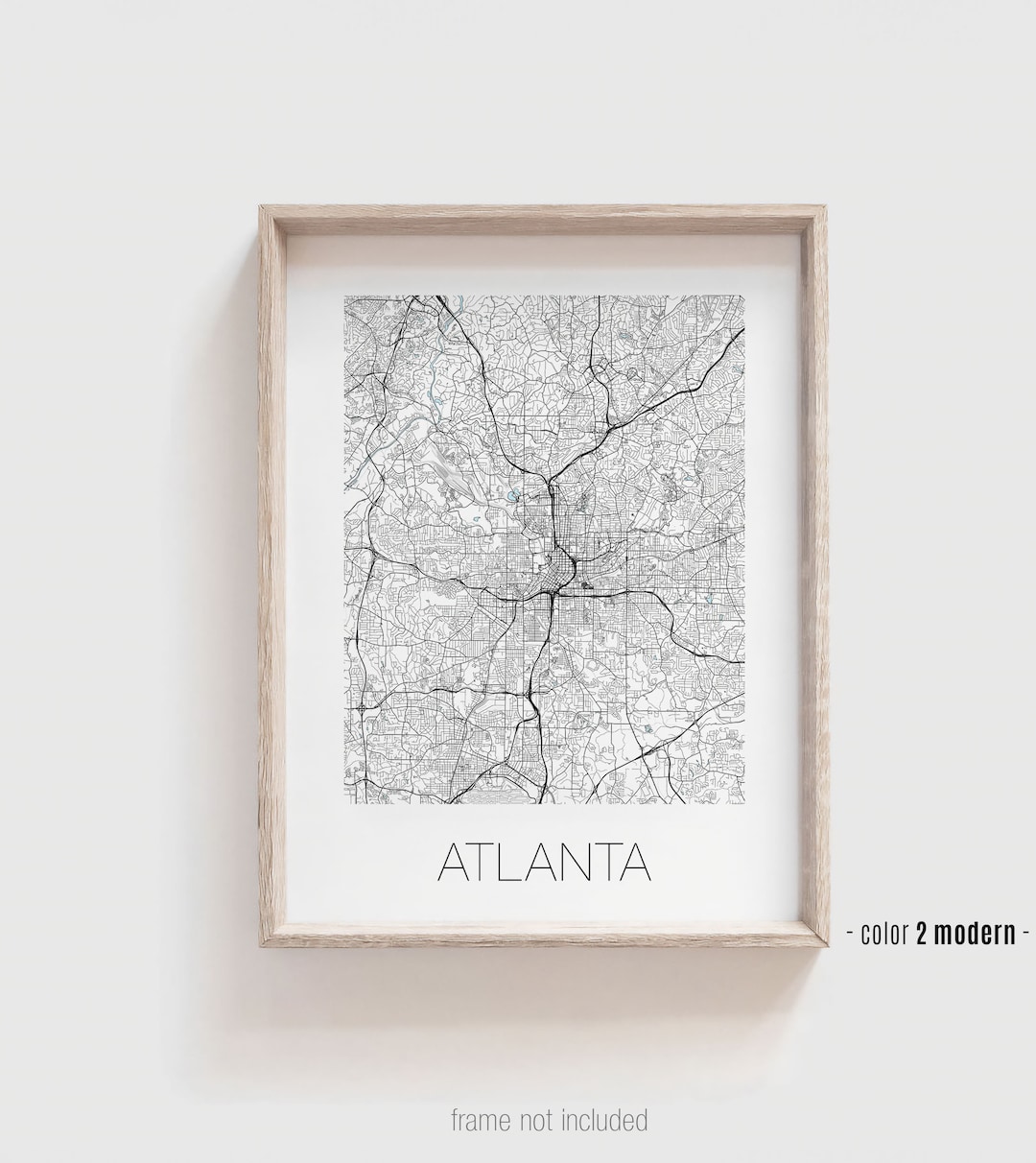 ATLANTA GA City Map Poster, Atlanta Georgia Street Map Print ...