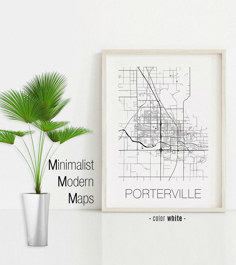 Porterville California Porterville CA Map Porterville Map - Etsy
