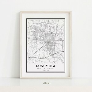 Longview Texas map Longview TX map Longview city map | Etsy