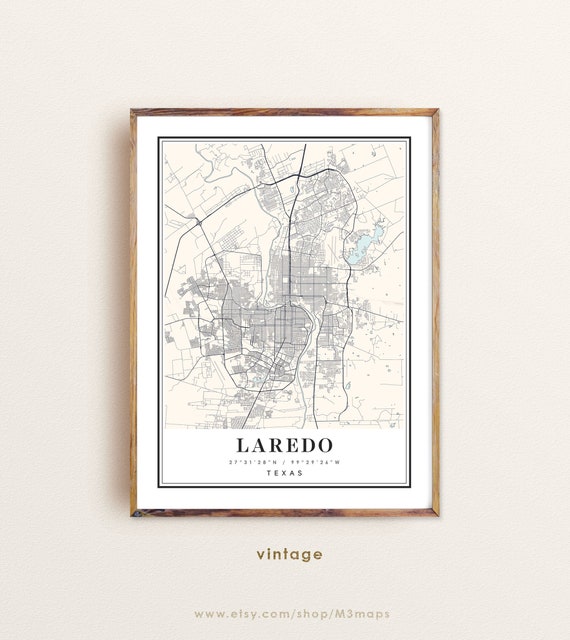 Laredo Texas Map Laredo TX Map Laredo City Map Laredo | Etsy