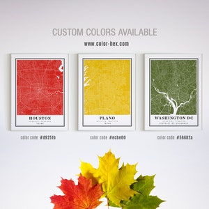 Plano TX Map Print Plano Texas City Poster Personalized Modern and ...