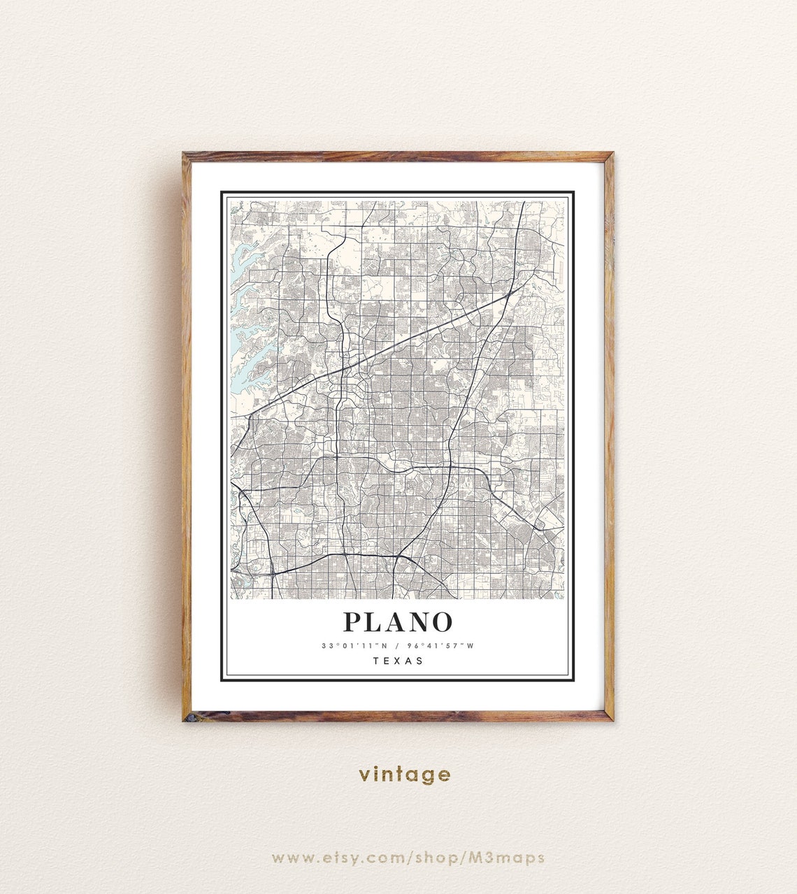 Plano Texas Map Plano TX Map Plano City Map Plano Print | Etsy