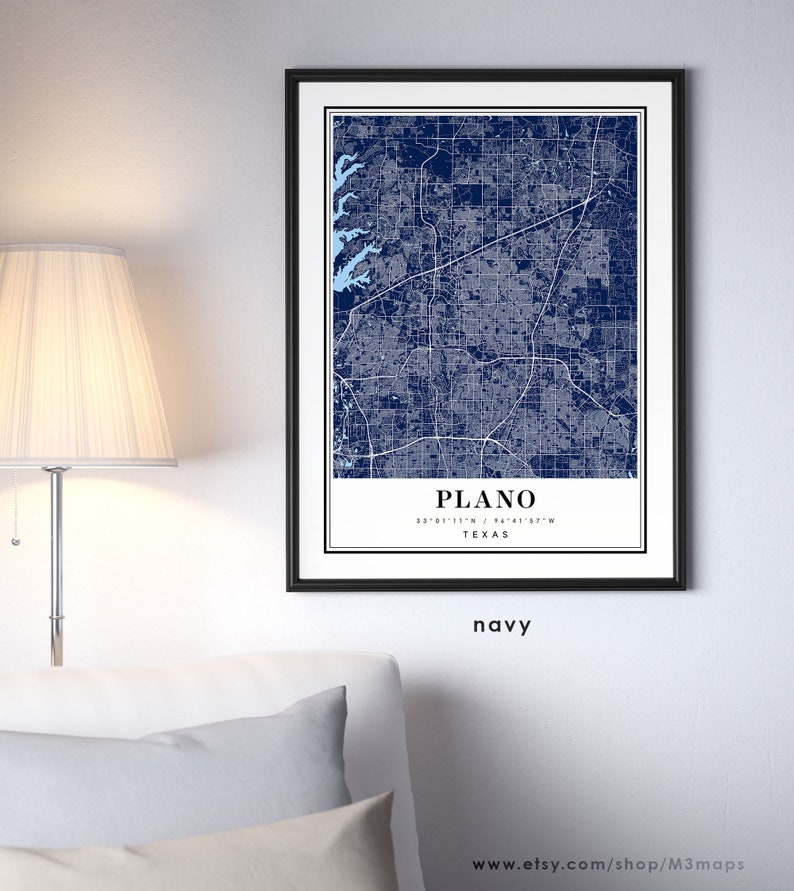Plano Texas Map Plano TX Map Plano City Map Plano Print | Etsy