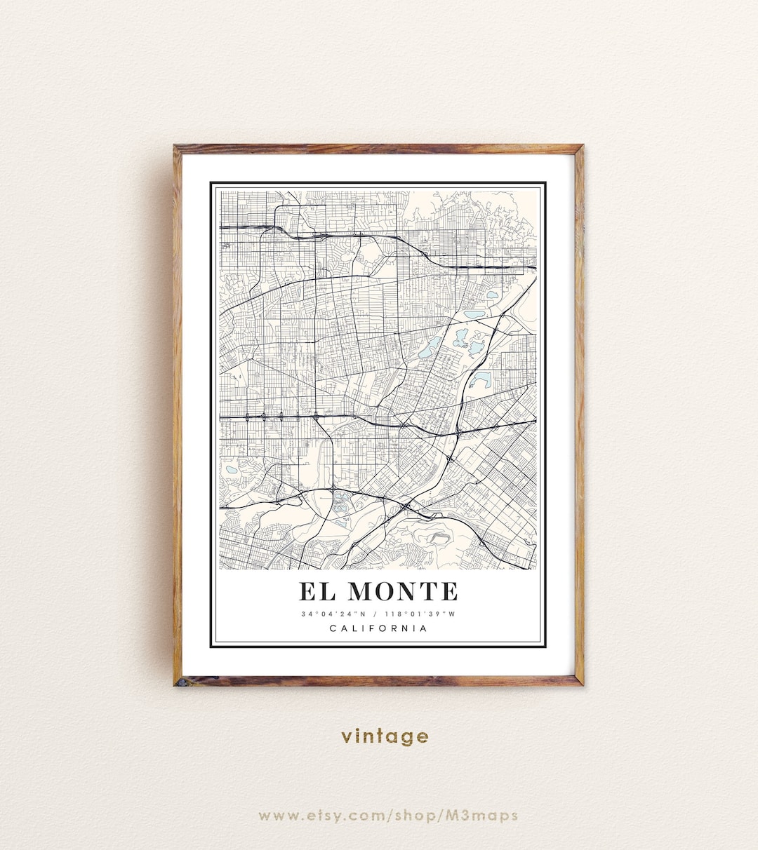 El Monte California Map El Monte CA Map El Monte City Map - Etsy