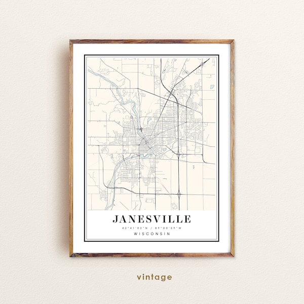 Janesville Wi Map - Etsy
