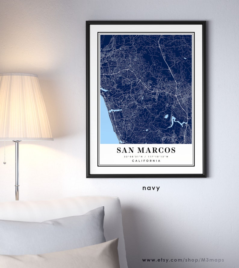 San Marcos California Map San Marcos CA Map San Marcos City | Etsy