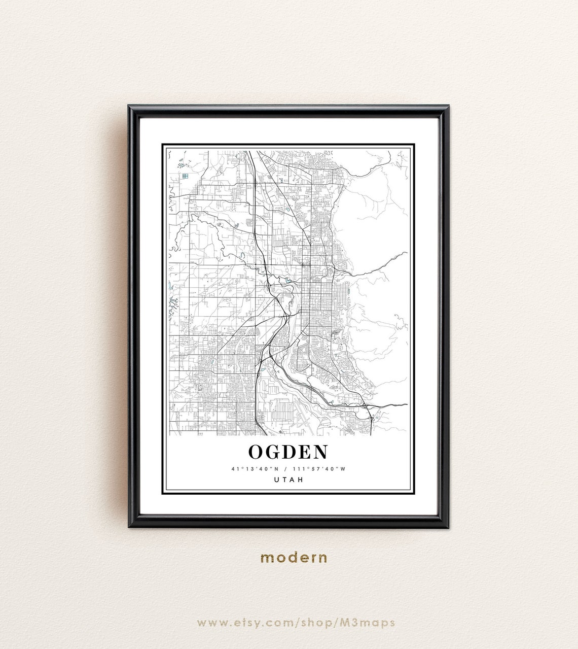 Ogden Utah Map Ogden UT Map Ogden City Map Ogden Print - Etsy