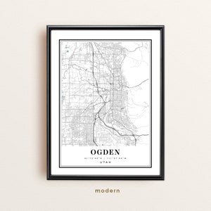 Ogden Utah Map Ogden UT Map Ogden City Map Ogden Print - Etsy
