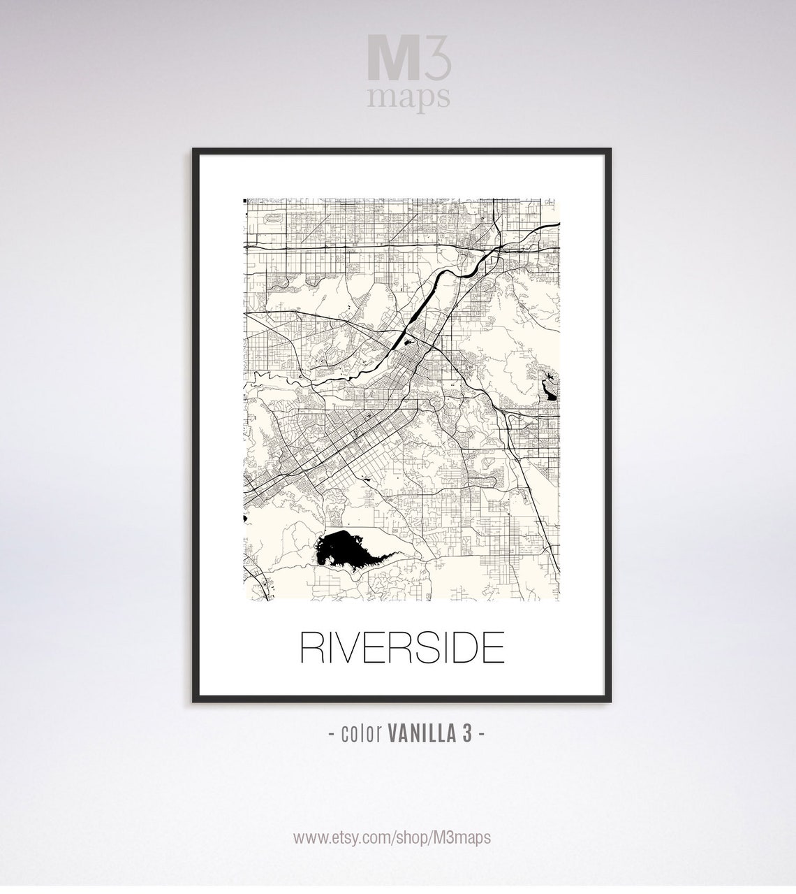 Riverside California Riverside CA Map Riverside Map - Etsy