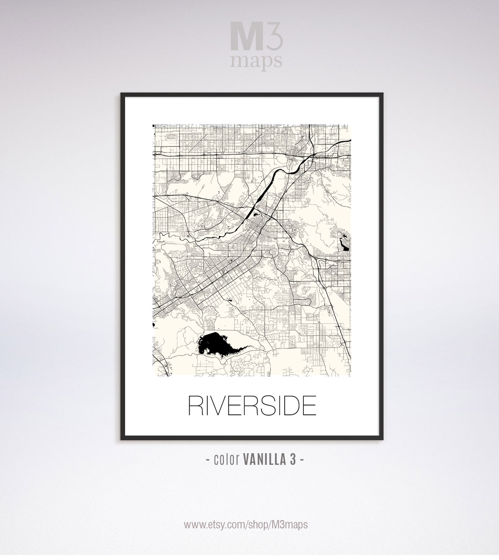 Riverside California Riverside CA Map Riverside Map - Etsy