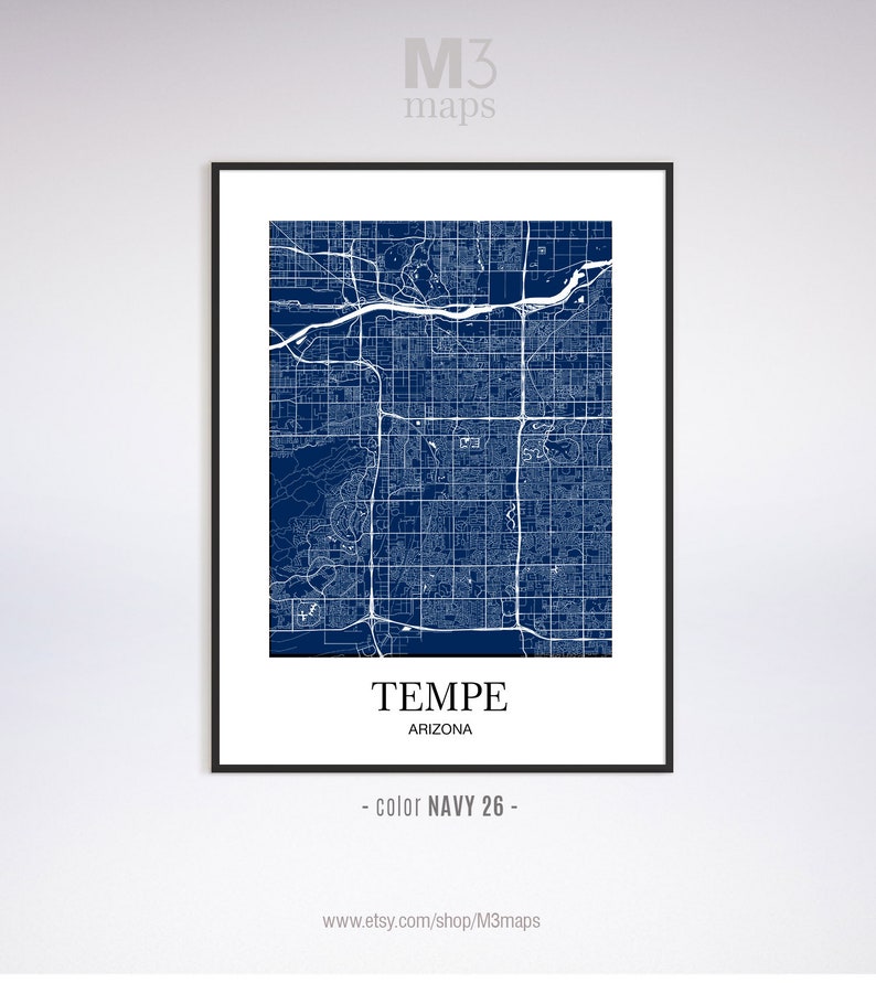 Tempe Tempe AZ map Tempe modern art print Tempe Wall Art | Etsy