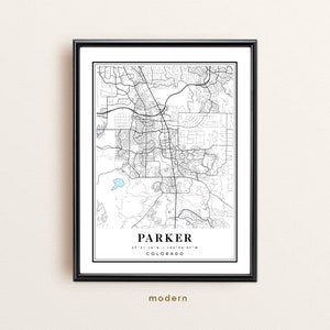 Parker Colorado Map, Parker CO Map, Parker City Map, Parker Print ...