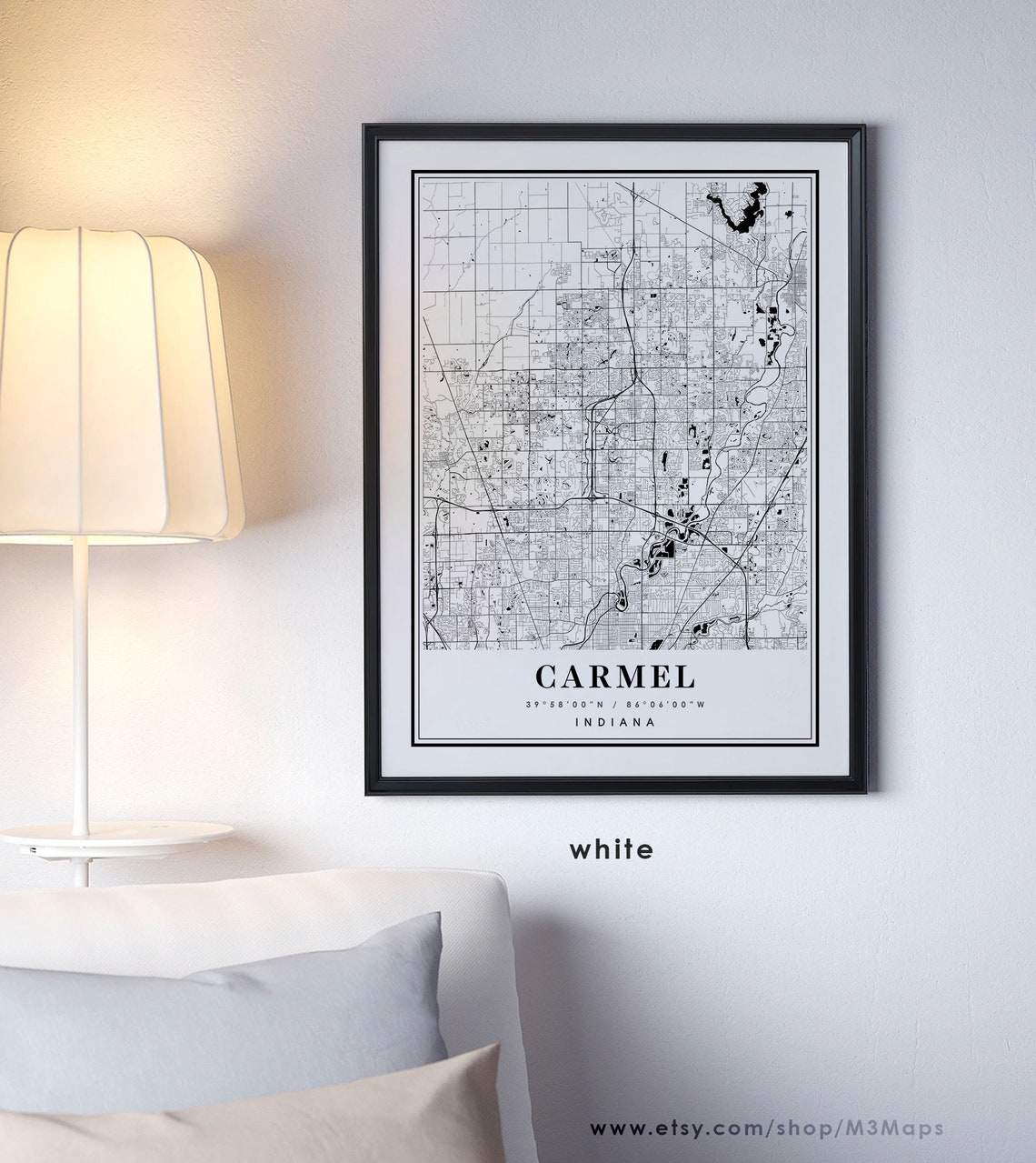 Carmel Indiana Map Carmel IN Map Carmel City Map Carmel | Etsy