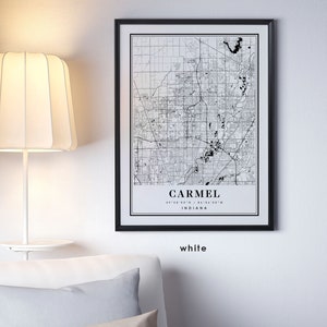 Carmel Indiana Map, Carmel IN Map, Carmel City Map, Carmel Print ...