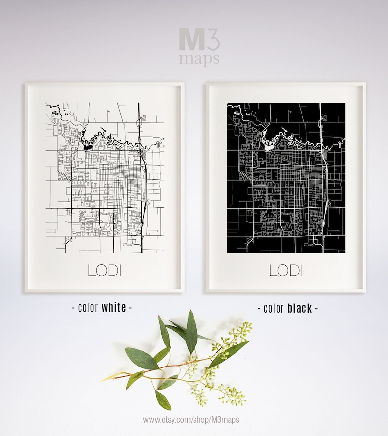 Lodi California Lodi CA Map Lodi Map Lodi Print Lodi - Etsy