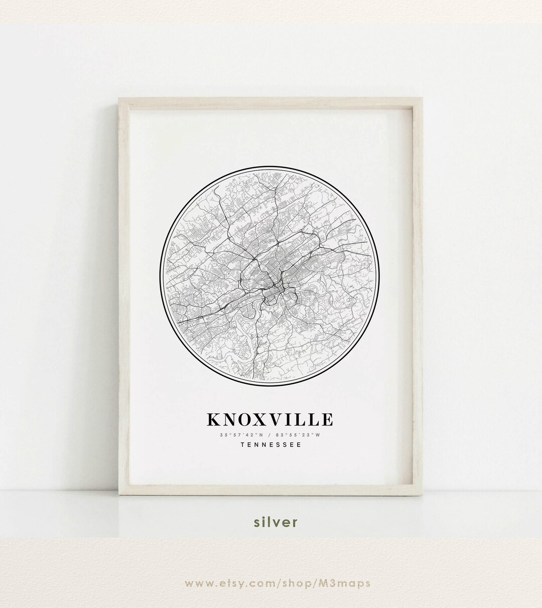Knoxville Map Tennessee, Knoxville TN Map, Knoxville Print, Knoxville ...