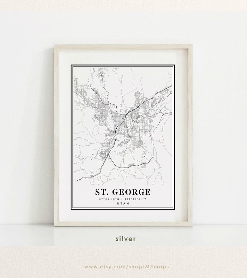 Saint George Utah Map St. George UT Map St George City Map - Etsy