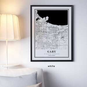 Gary Indiana Map, Gary IN Map, Gary City Map, Gary Print, Gary Poster ...