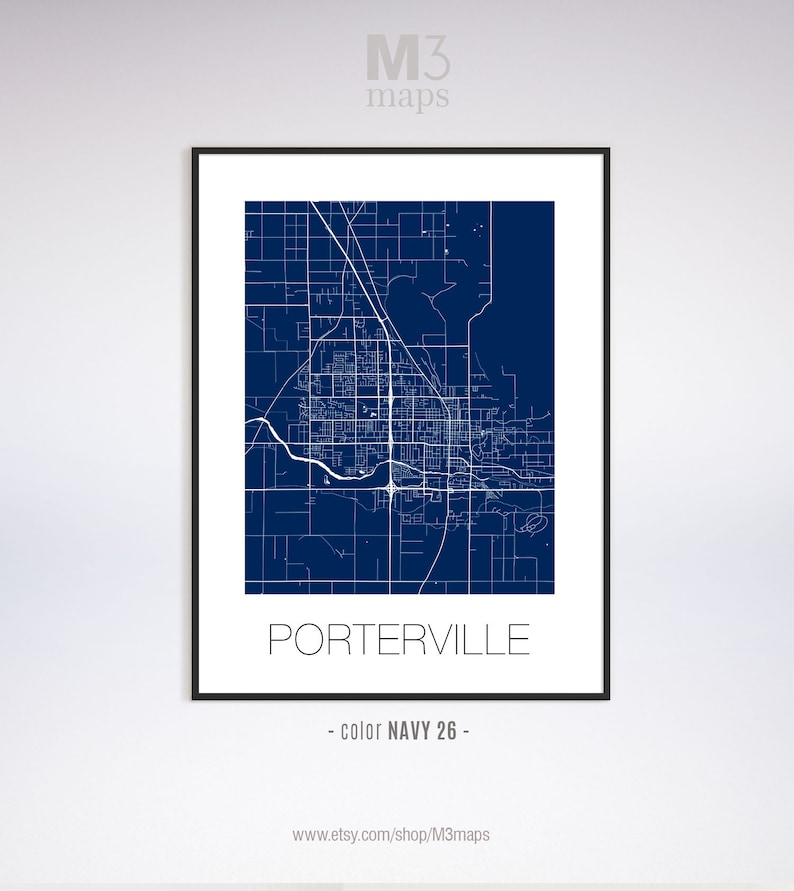 Porterville California Porterville CA Map Porterville Map - Etsy